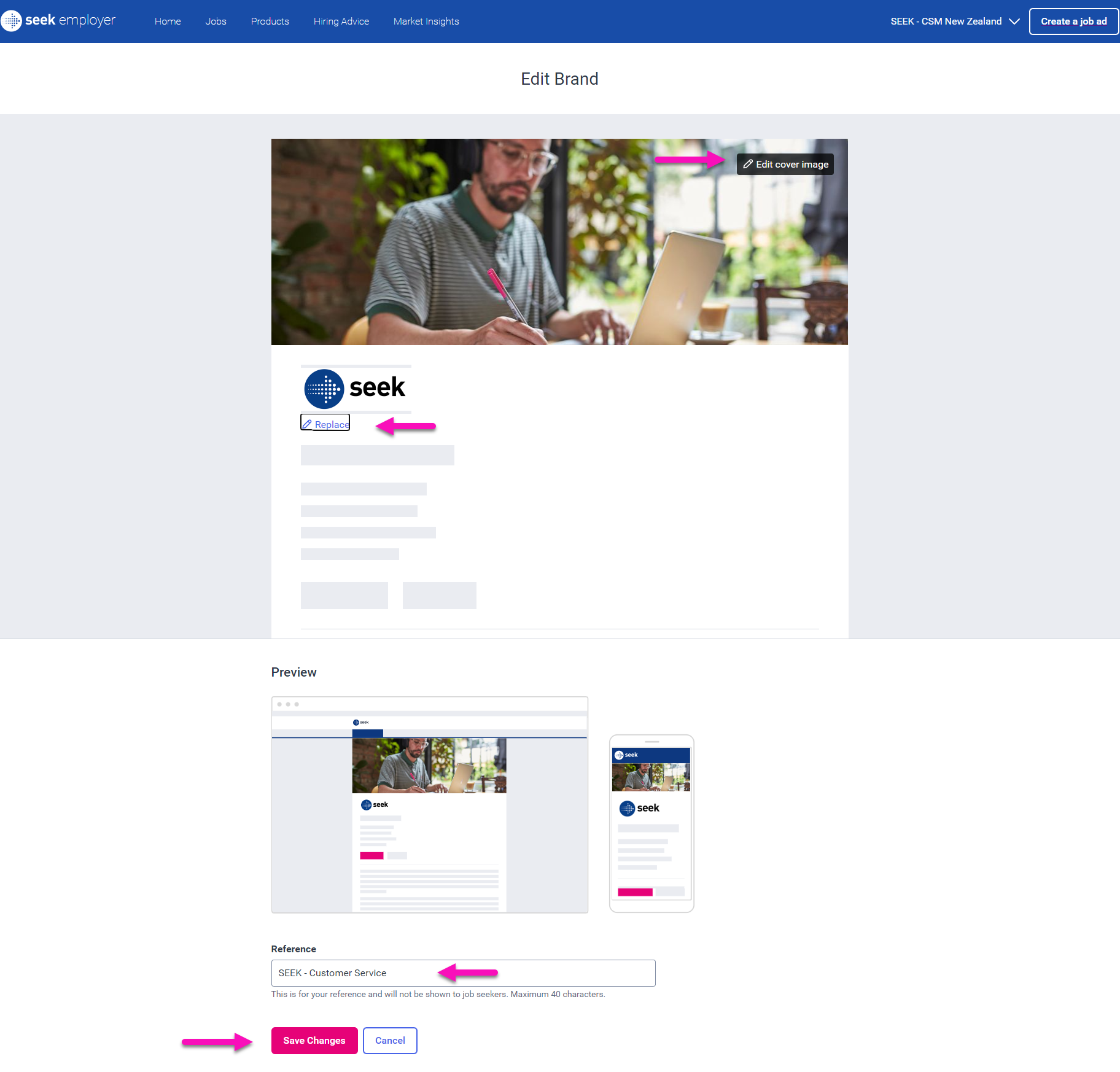 How to edit branding on your SEEK employer site? - SEEK