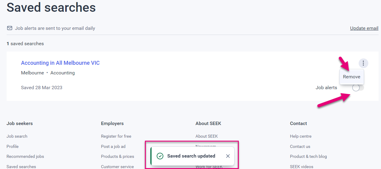 How do I save a search? - SEEK