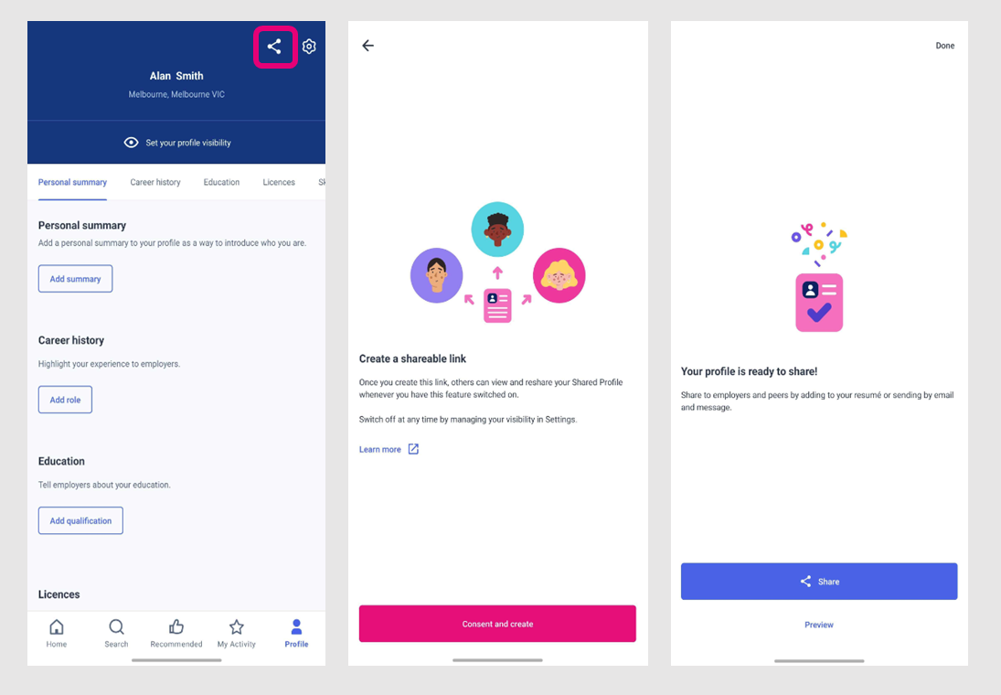 How do I share my SEEK Profile? - SEEK