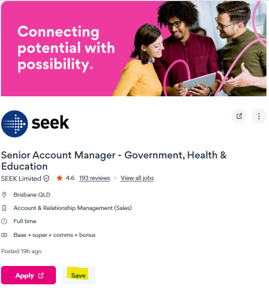 How do I save a job? - SEEK